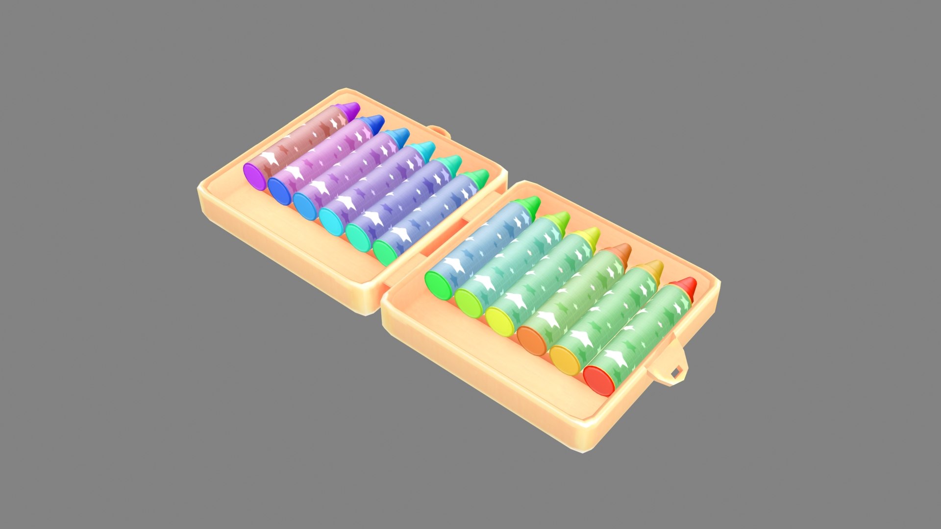 3D Cartoon Crayons Low-poly Model - TurboSquid 1961939