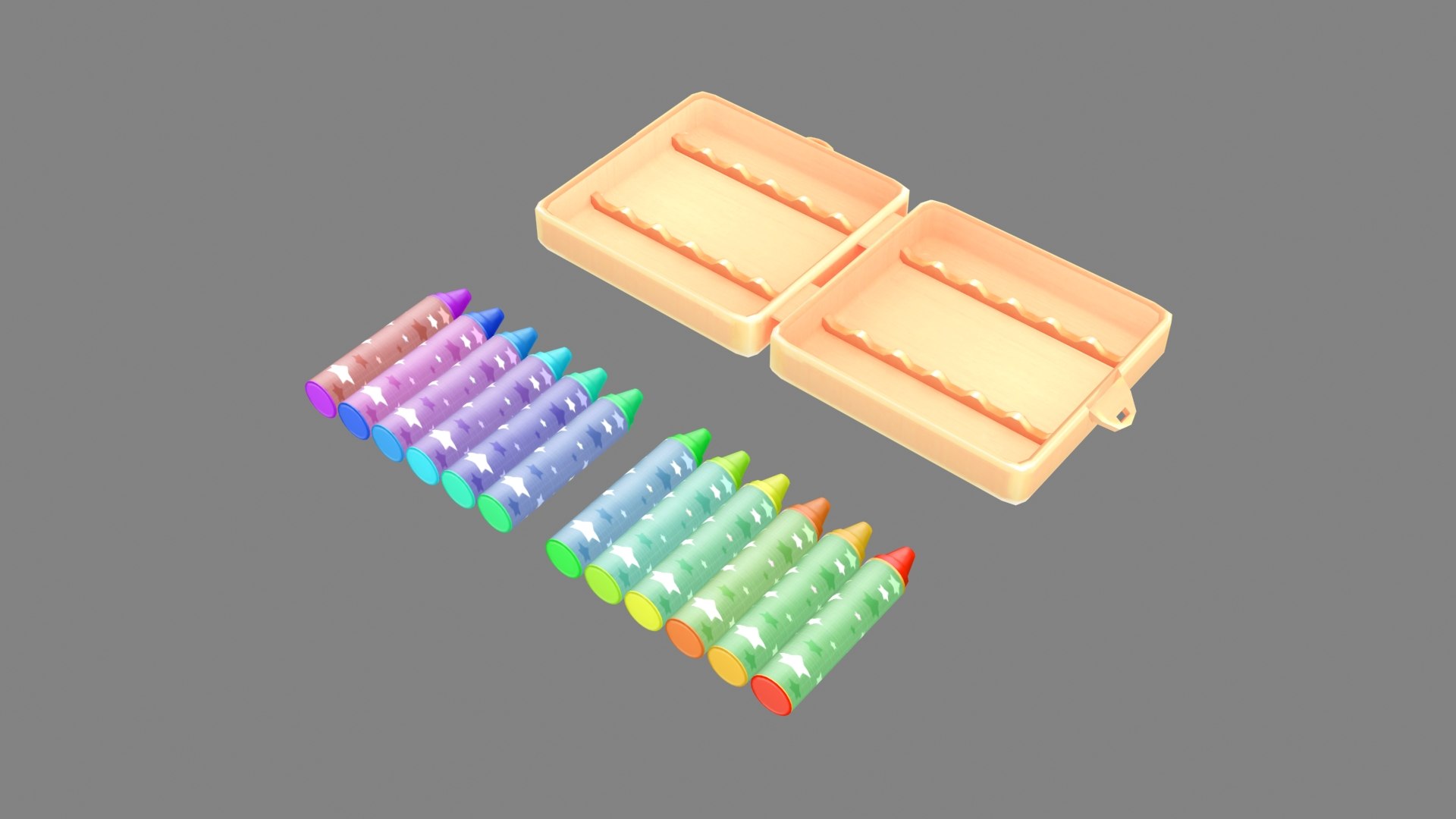 3D Cartoon Crayons Low-poly Model - TurboSquid 1961939