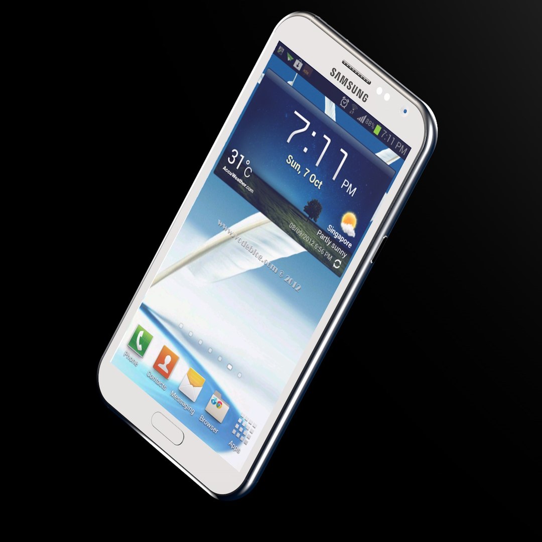 3d model samsung galaxy note white