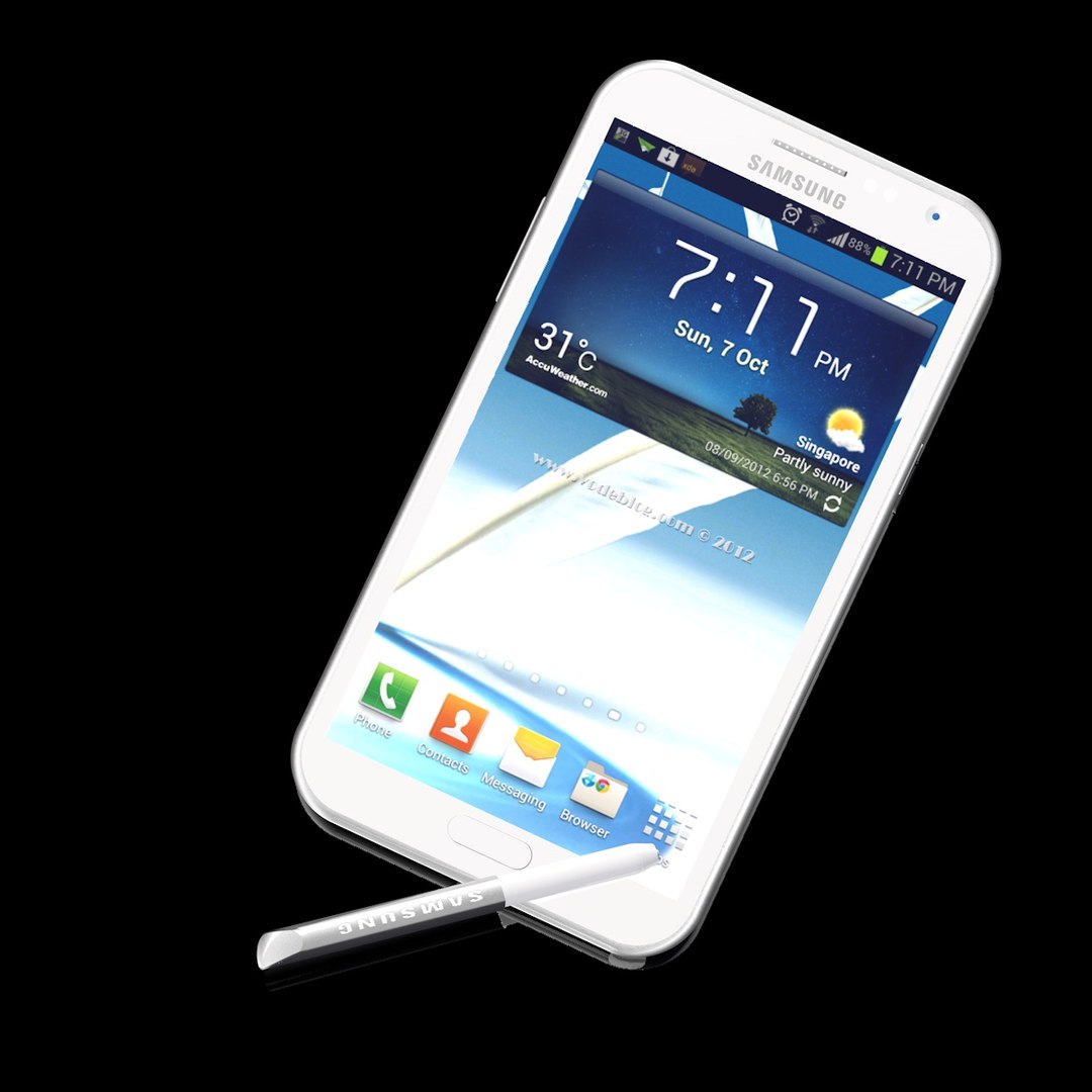 3d model samsung galaxy note white
