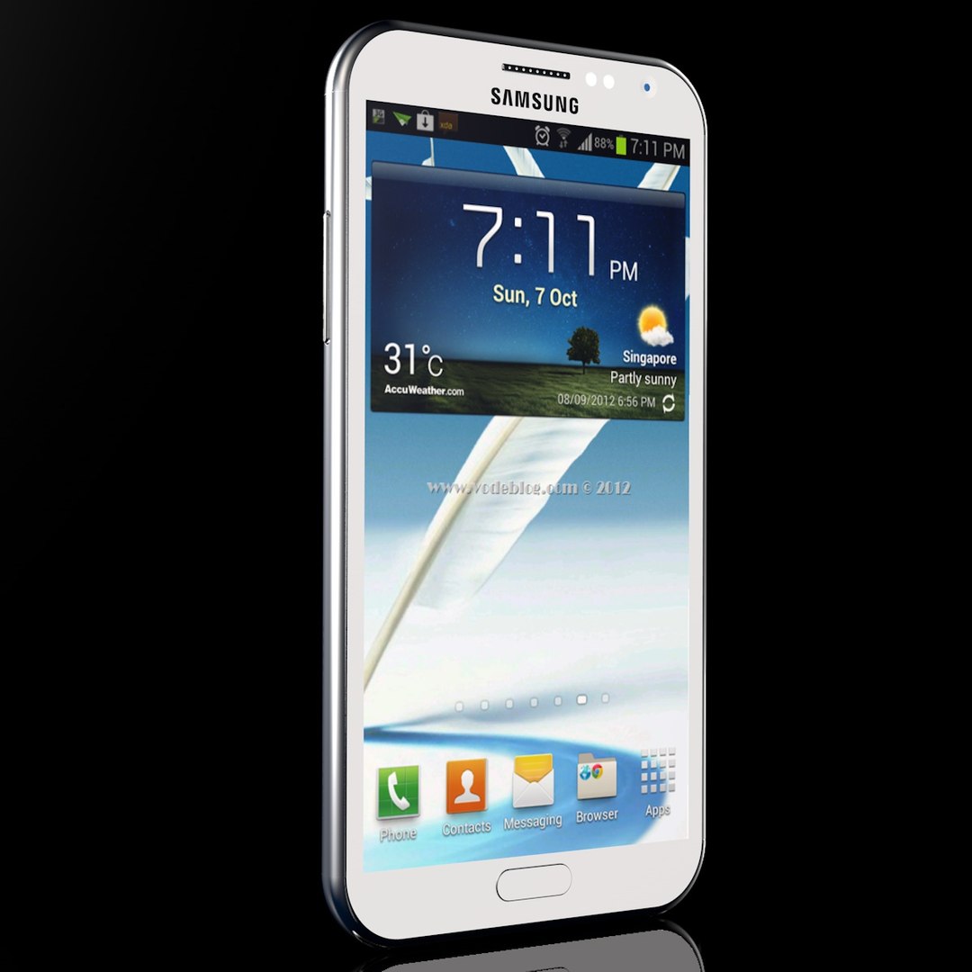 3d model samsung galaxy note white