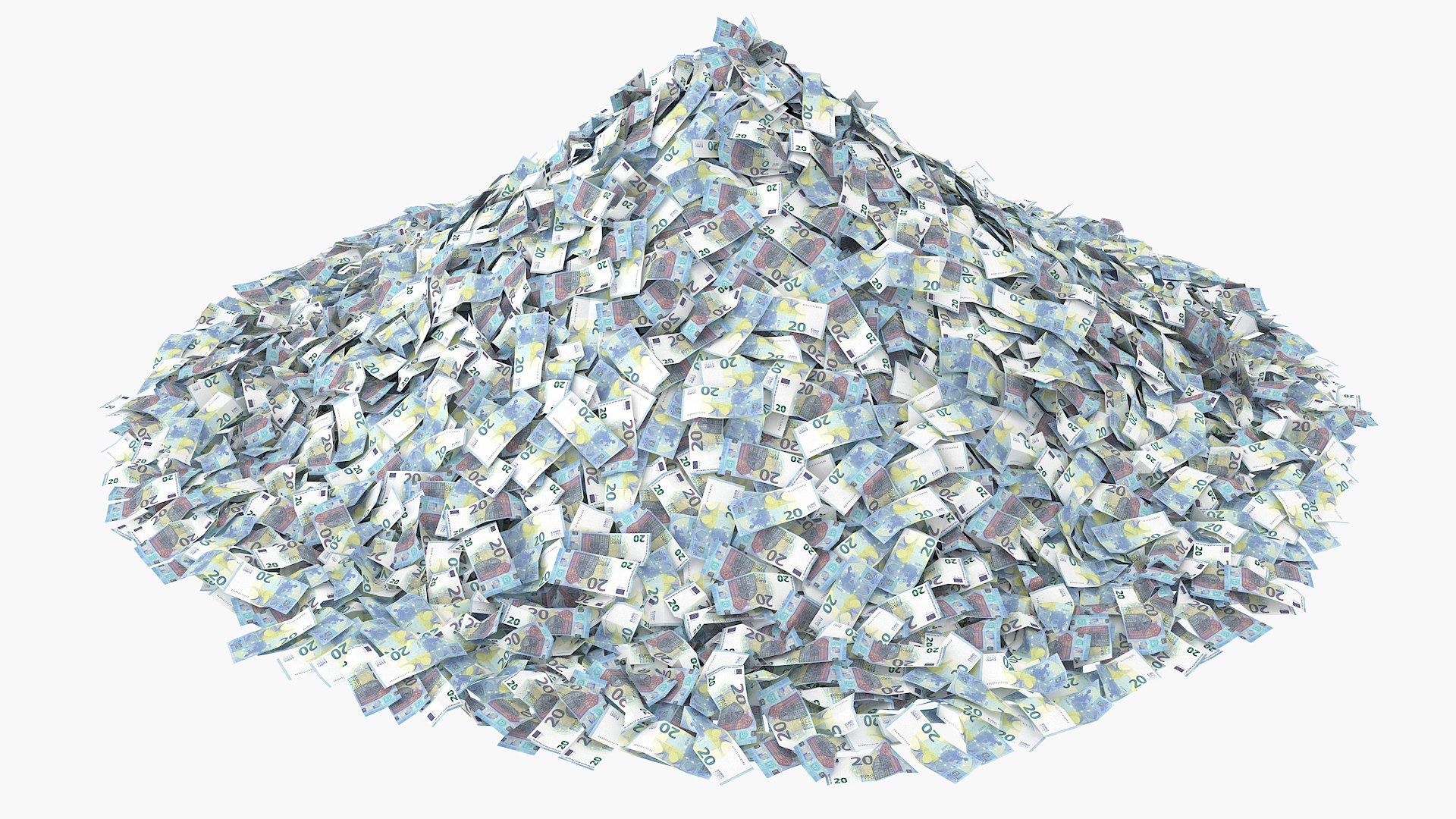 3D Model 20 Euro Bill Pile - TurboSquid 1636103