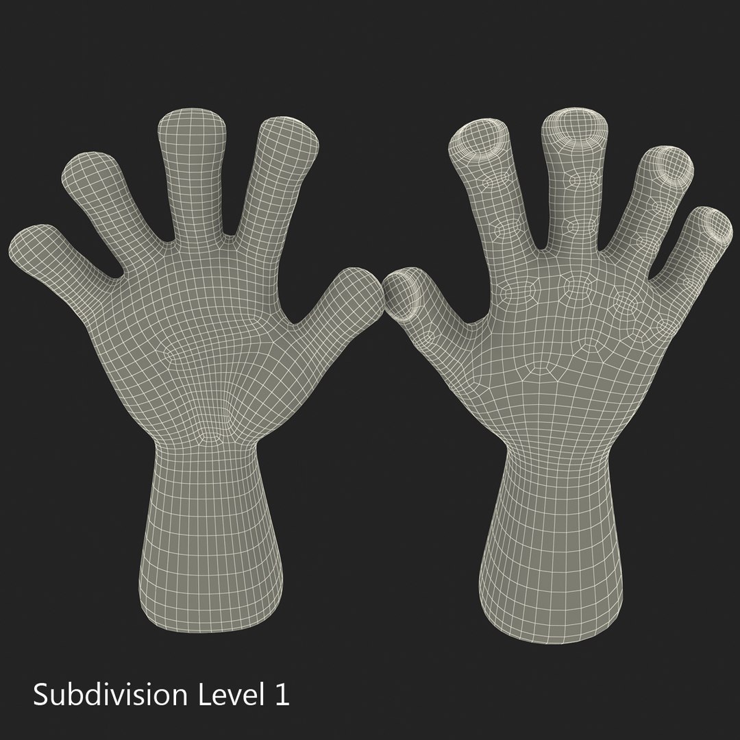 cartoon hand 3d model