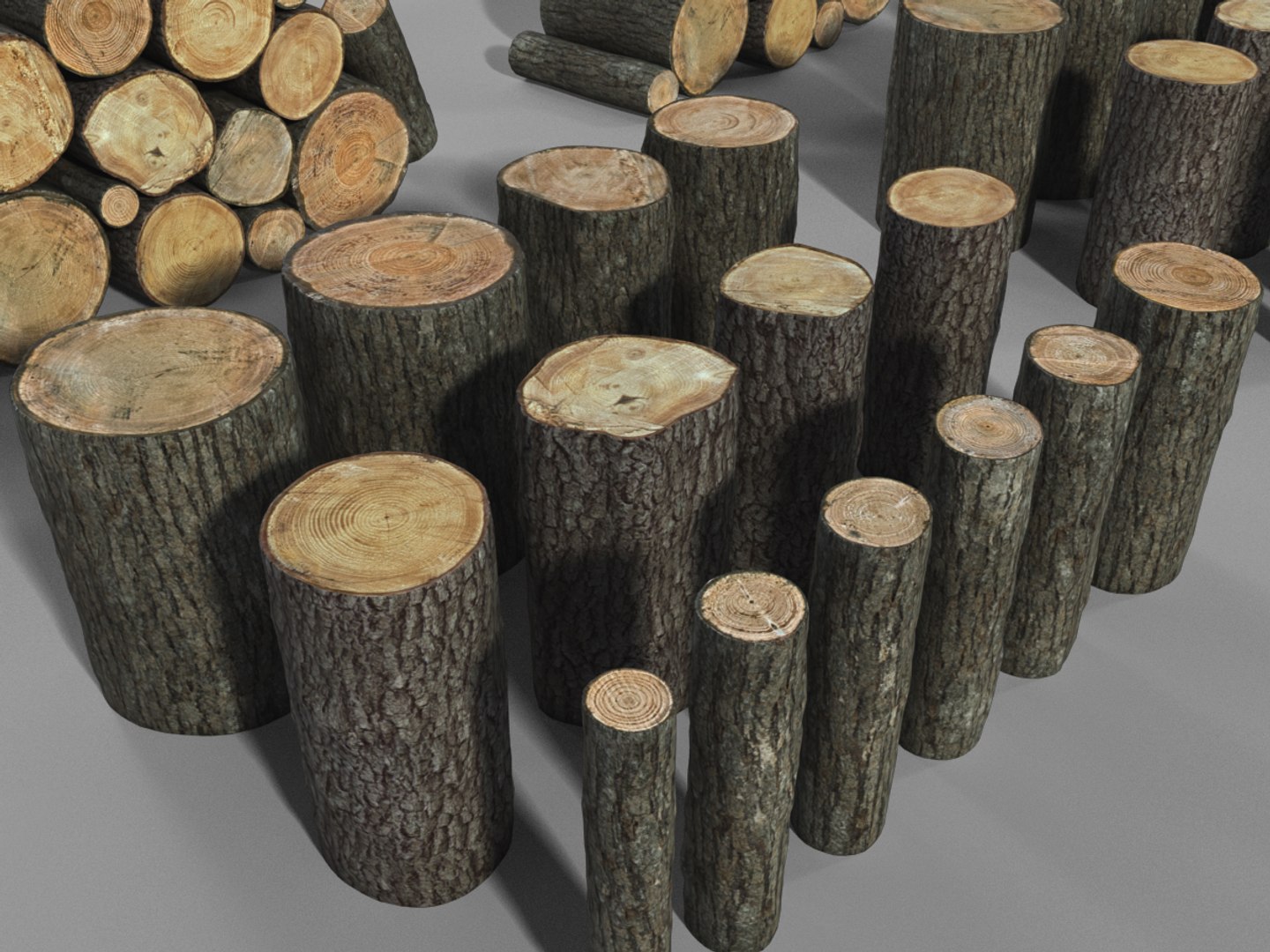 3ds Wooden Logs