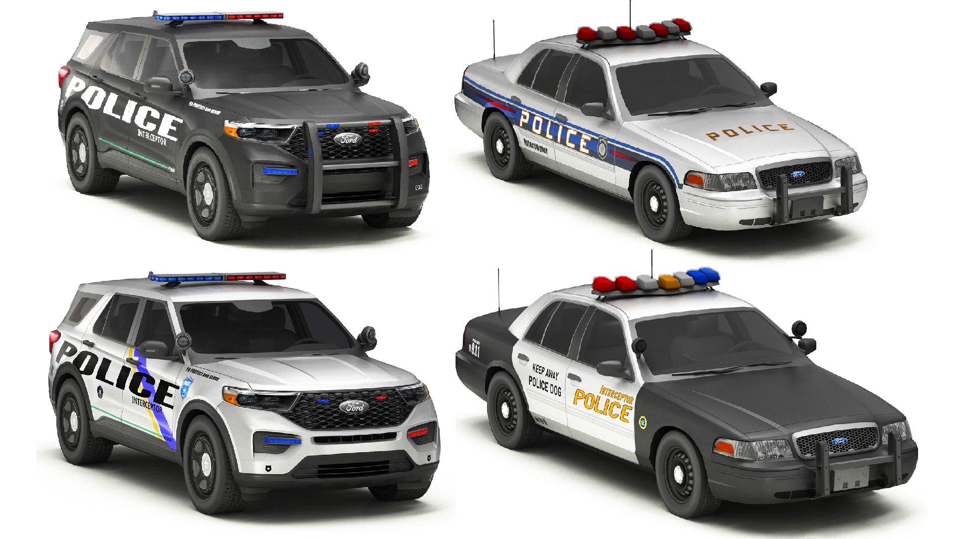 3D Police Cars Pack 1 - TurboSquid 1941623