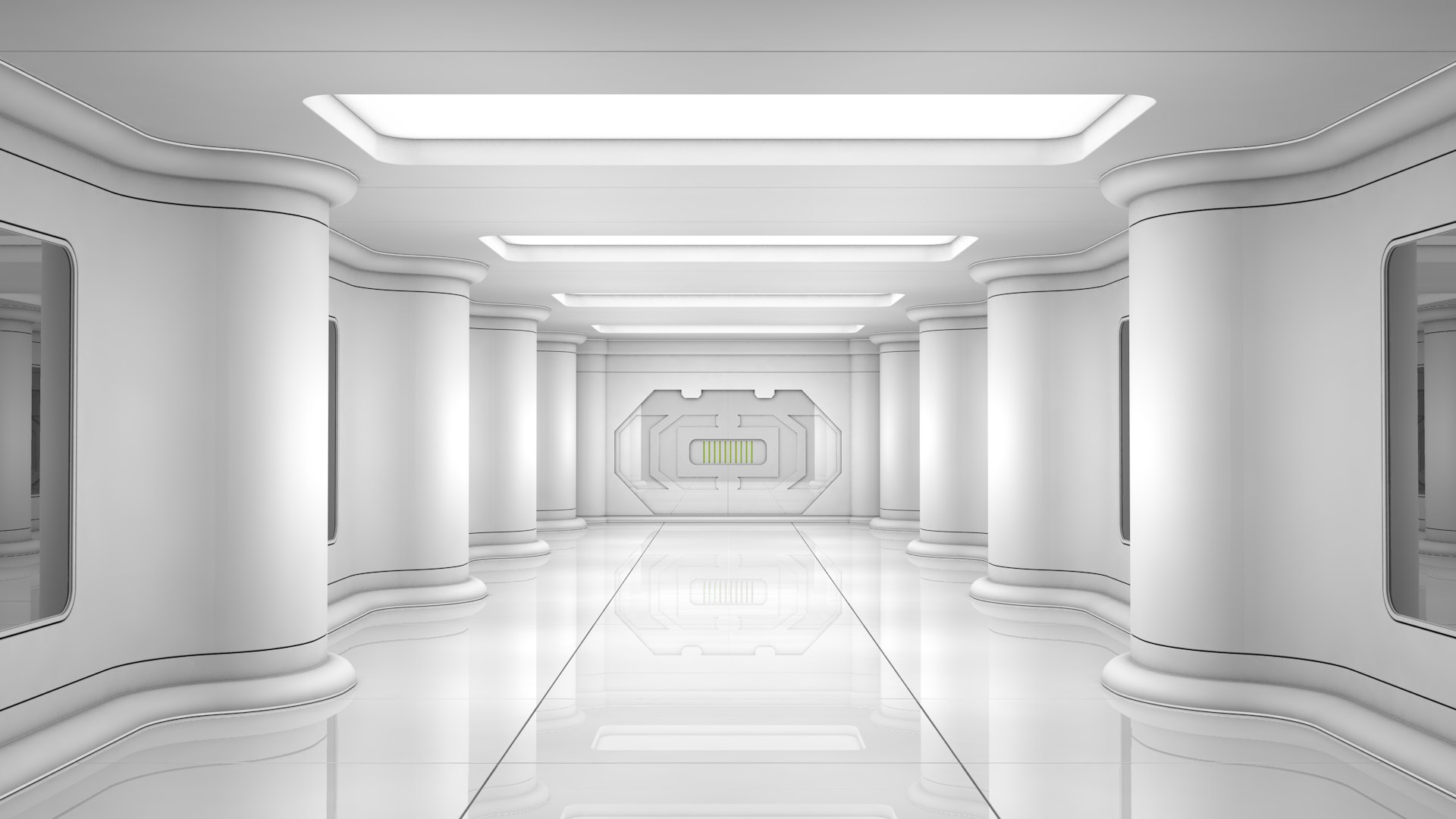 3D Sci Fi Corridor Model - TurboSquid 2360958