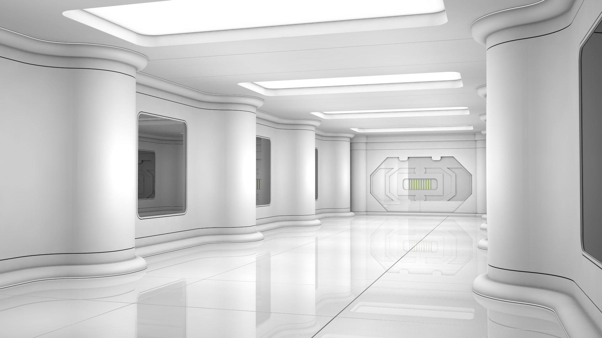 3D Sci Fi Corridor Model - TurboSquid 2360958