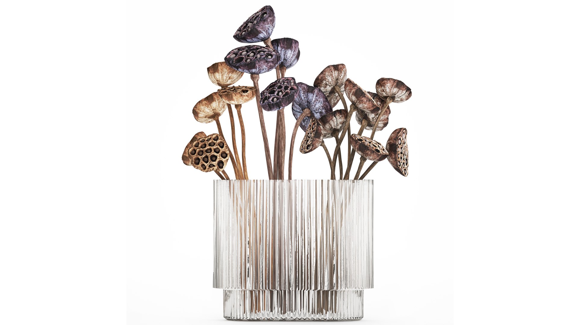 Bouquet Of Dried Flowers With Lotus Branches 515 Model - TurboSquid 2375010