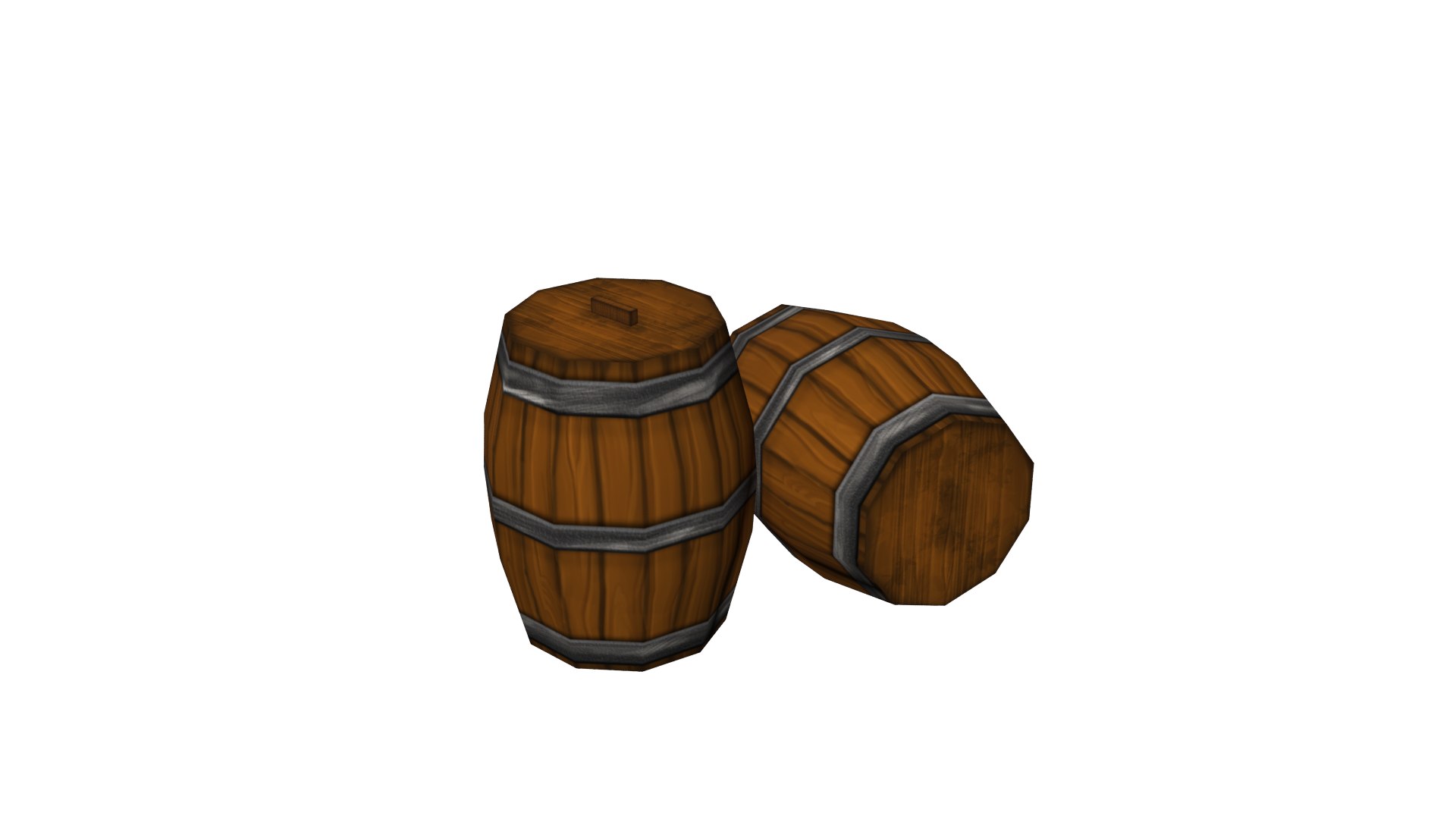 3d Barrel Games Ready Model