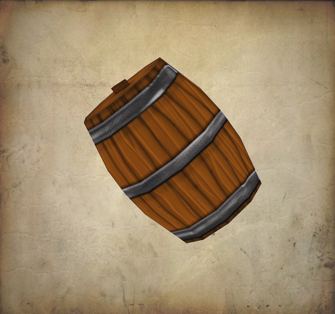 3d Barrel Games Ready Model