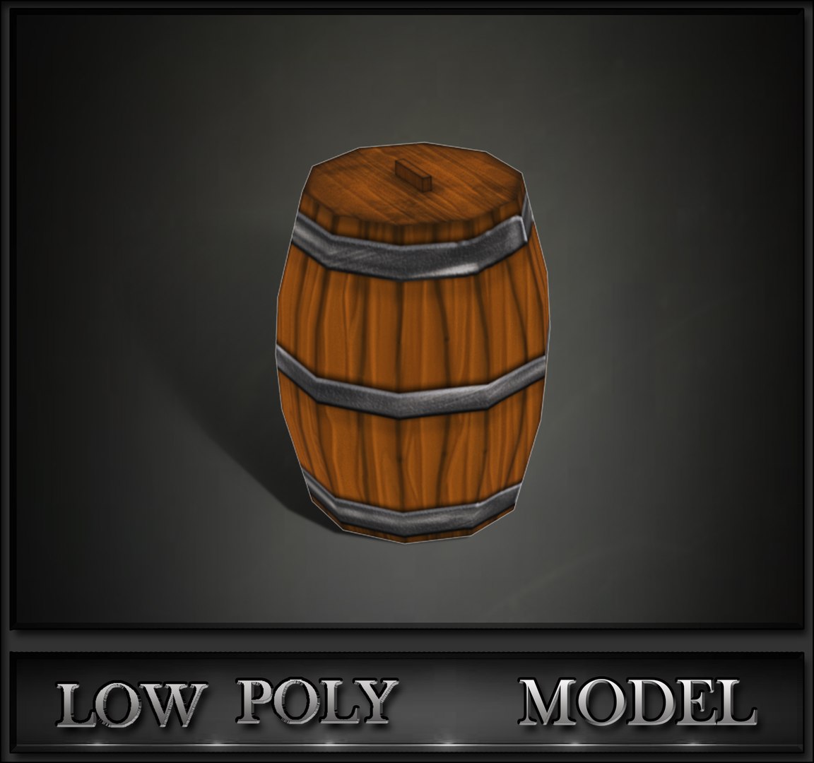 3d Barrel Games Ready Model