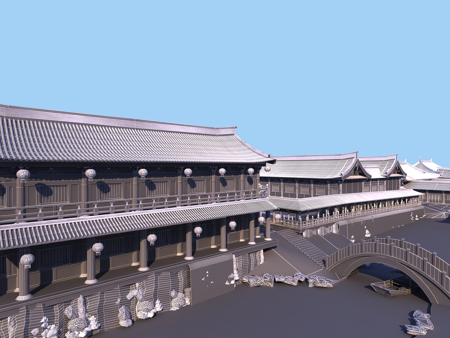 3D Chinese Ancient City 4 model - TurboSquid 2057349