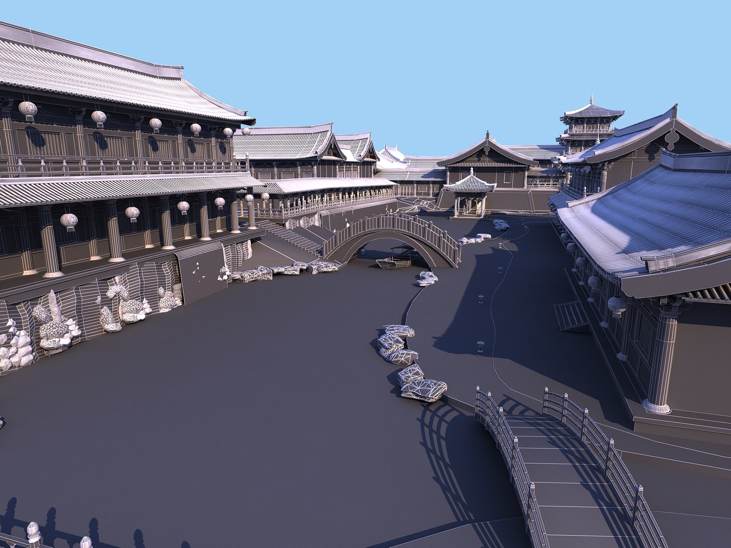 3D Chinese Ancient City 4 Model - TurboSquid 2057349