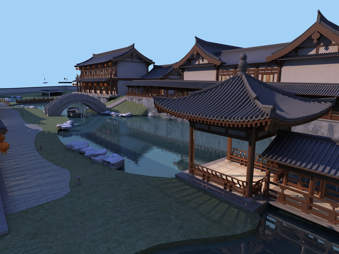 3D Chinese Ancient City 4 Model - TurboSquid 2057349