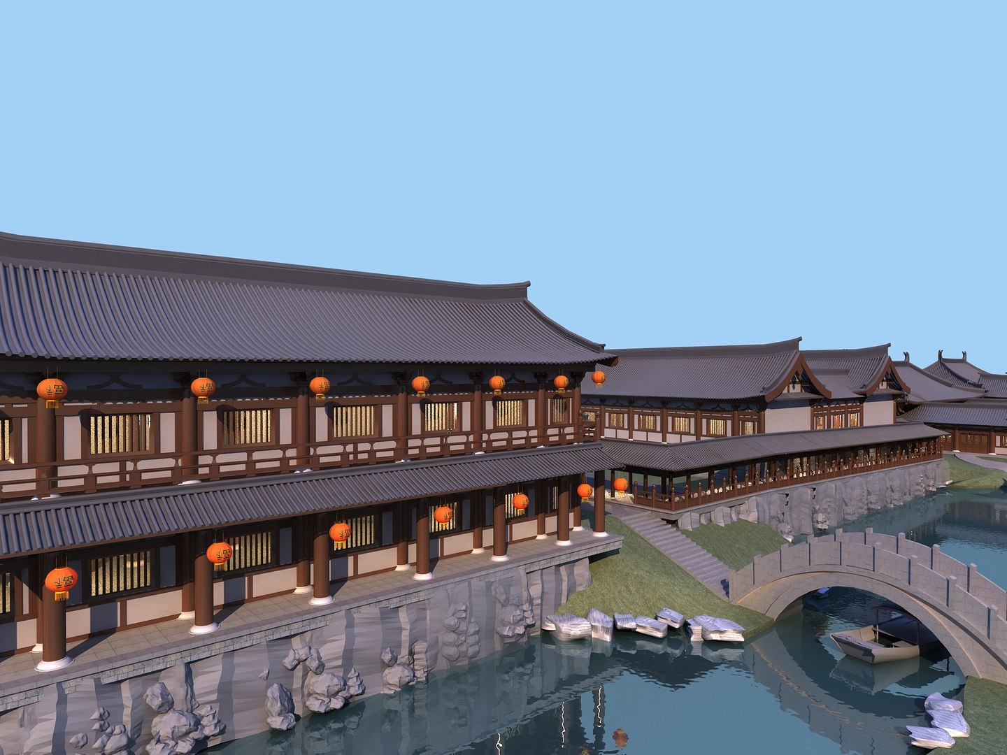 3D Chinese Ancient City 4 Model - TurboSquid 2057349