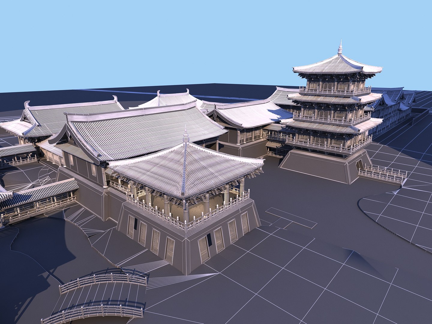 3D Chinese Ancient City 4 model - TurboSquid 2057349