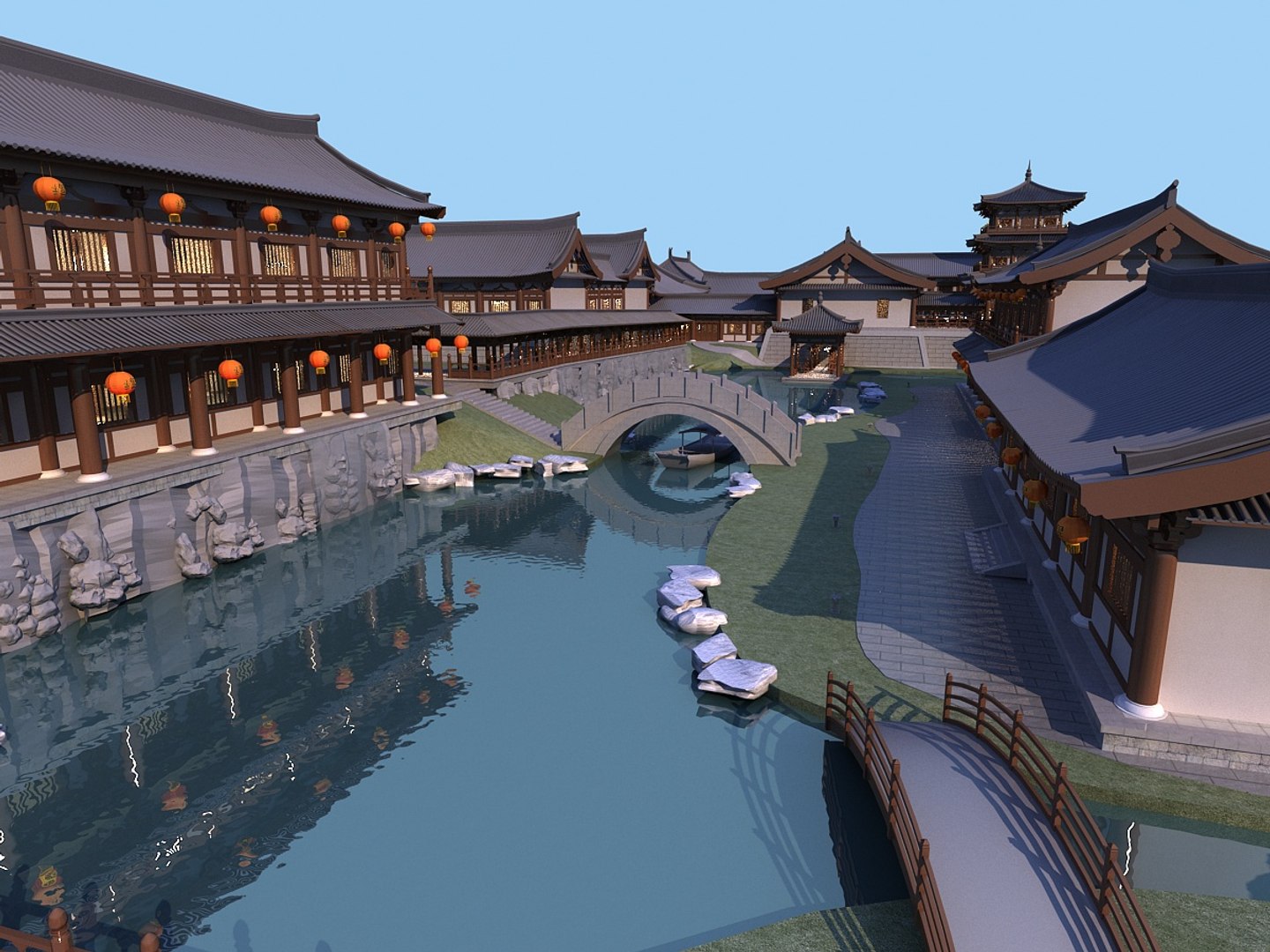 3D Chinese Ancient City 4 model - TurboSquid 2057349