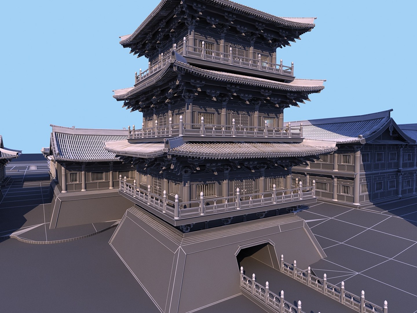 3D Chinese Ancient City 4 model - TurboSquid 2057349
