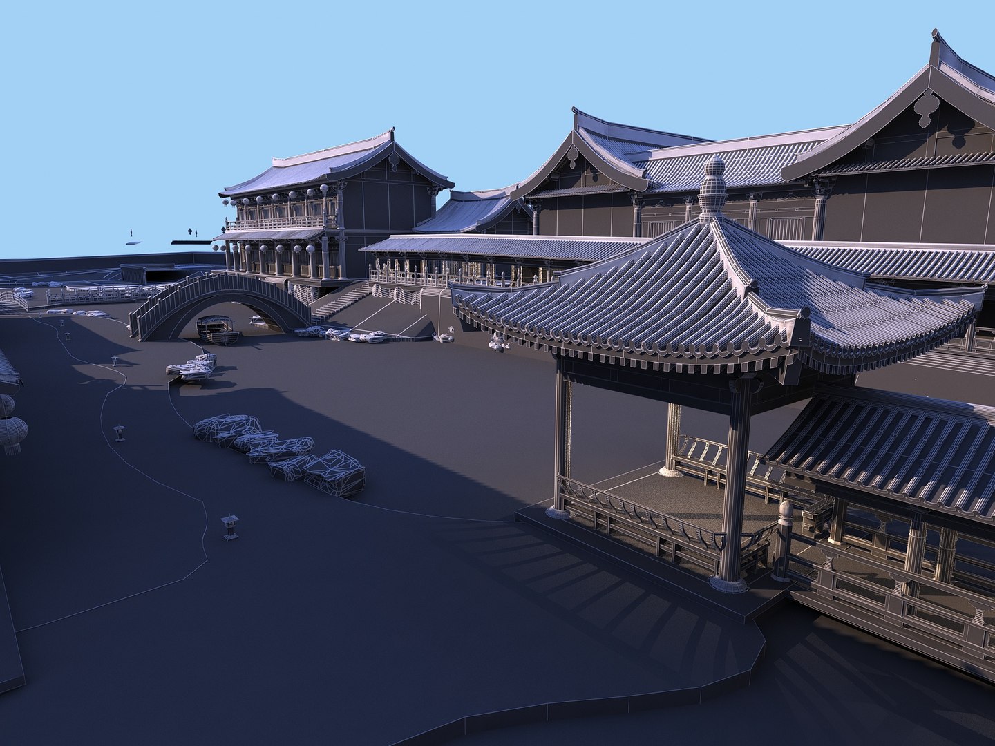 3D Chinese Ancient City 4 model - TurboSquid 2057349