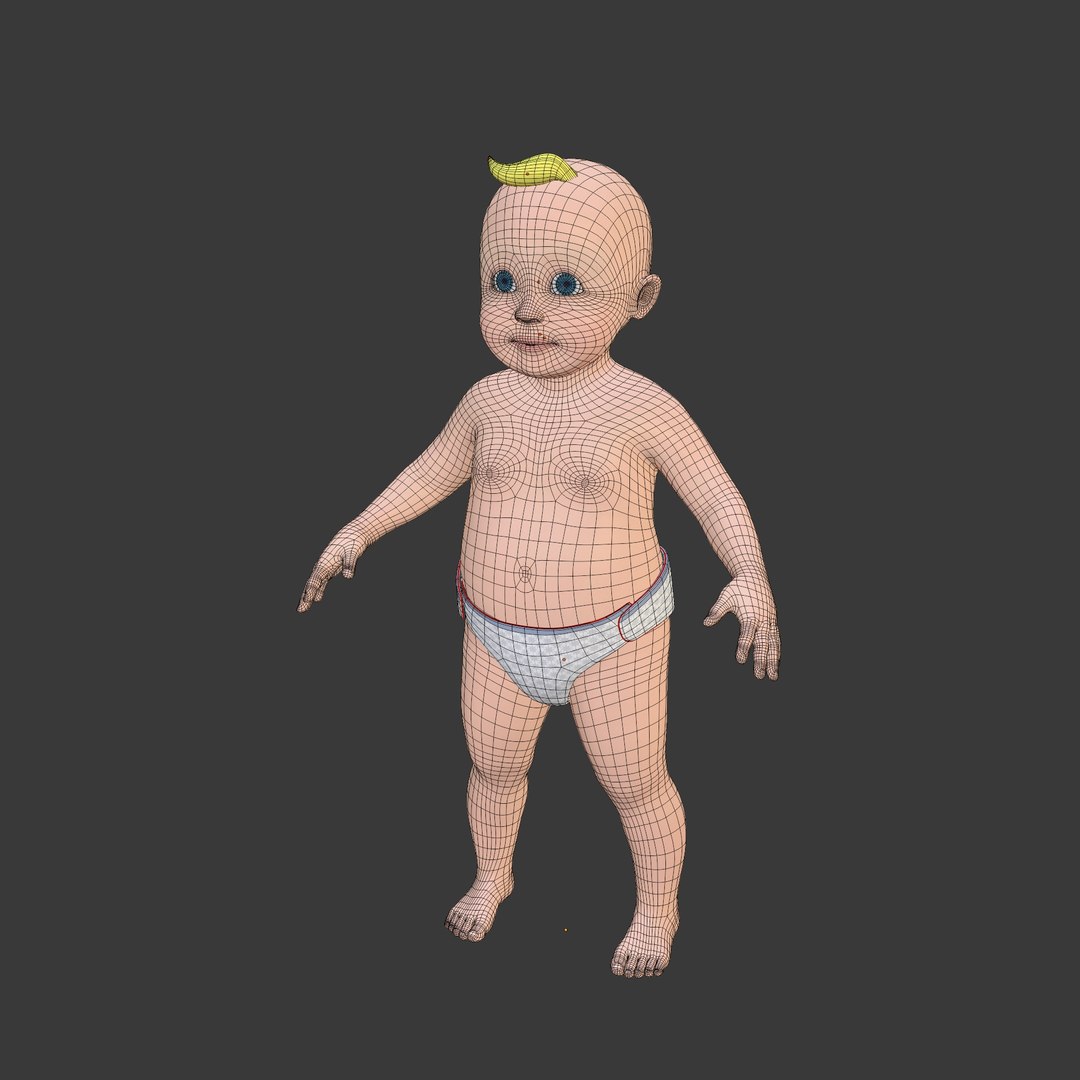 Rigged Cartoon Baby 3D Model - TurboSquid 1292470