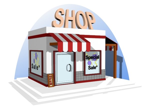 mini shop 3d max