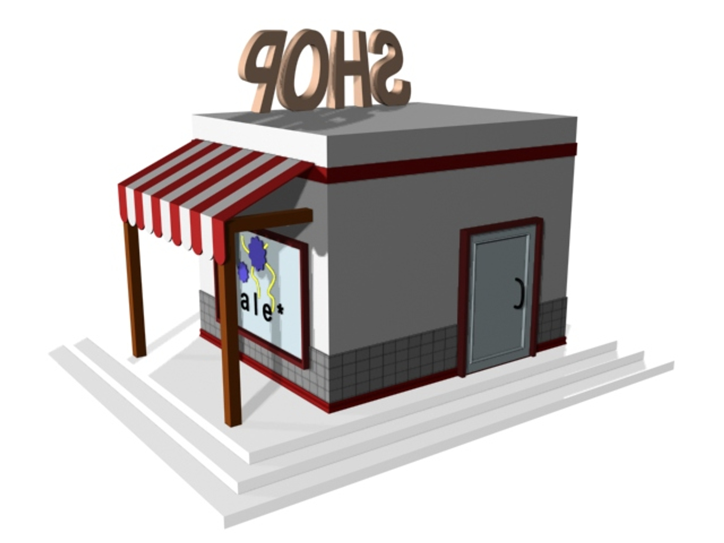 mini shop 3d max
