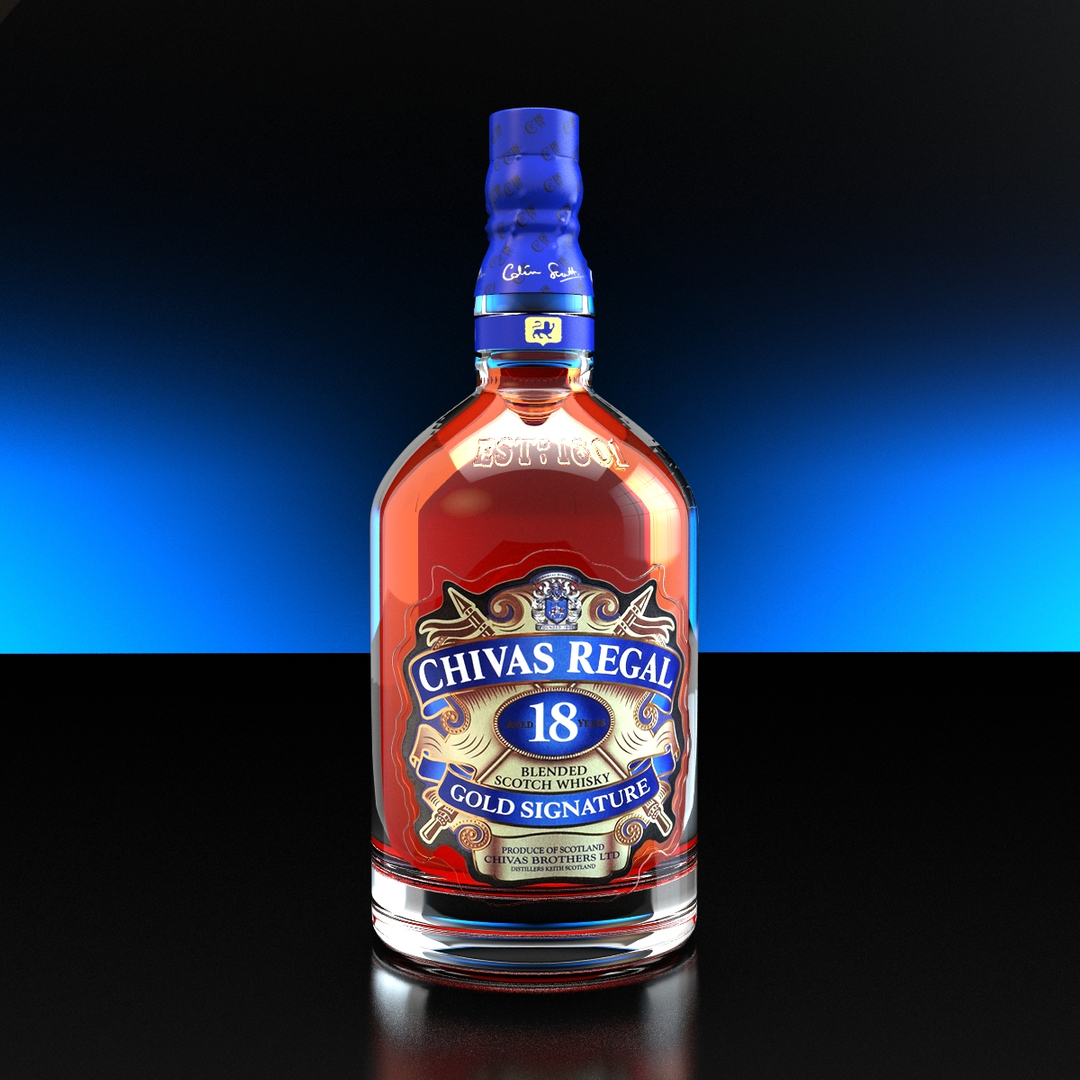 chivas regal 18 packaging 3d max
