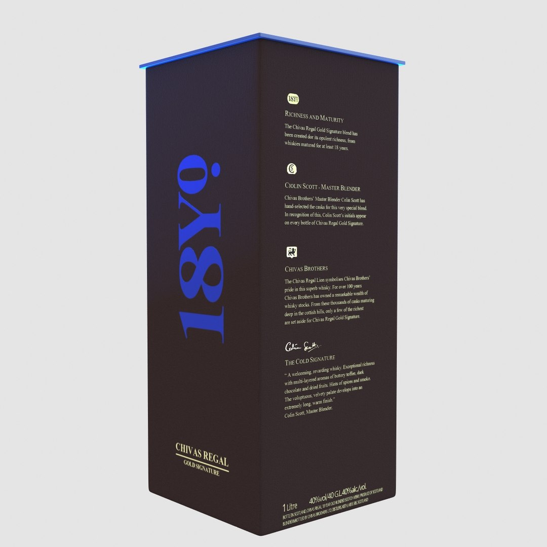 chivas regal 18 packaging 3d max