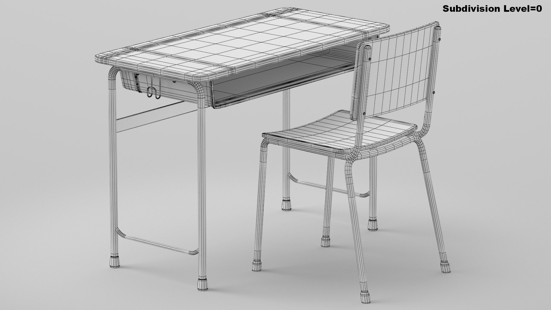 Classroom Desk And Chair 3D Model - TurboSquid 1788611