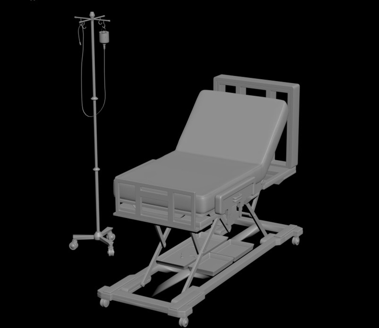 Hospital Iv Drop Stand 3D Model - TurboSquid 1427286