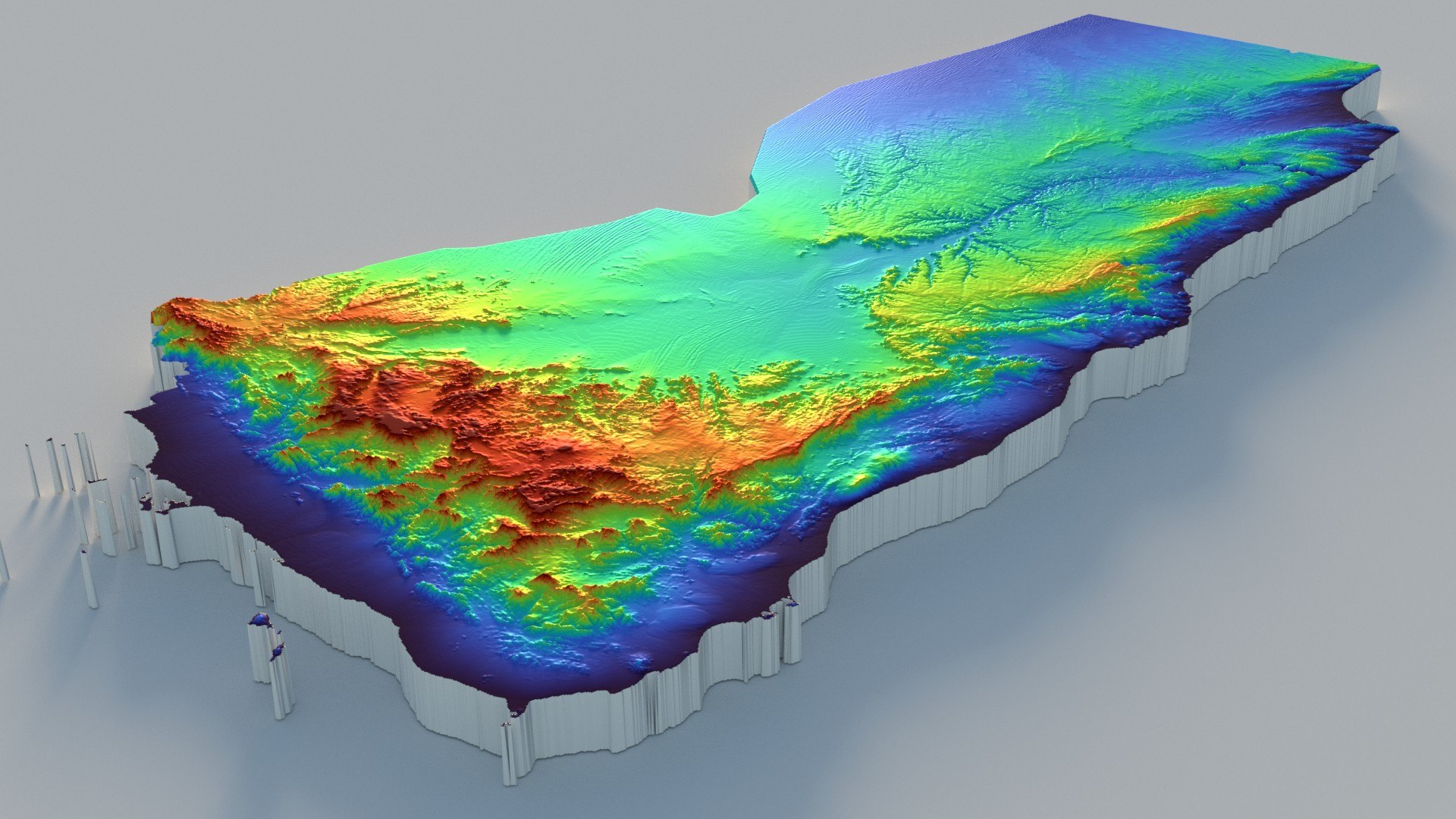 Yemen Terrain Map 3D Model - TurboSquid 2337651