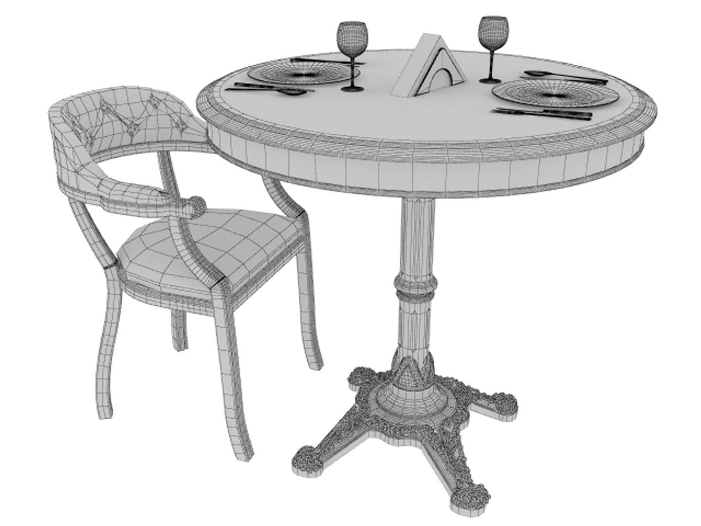 Chair Dining Group 3d Model