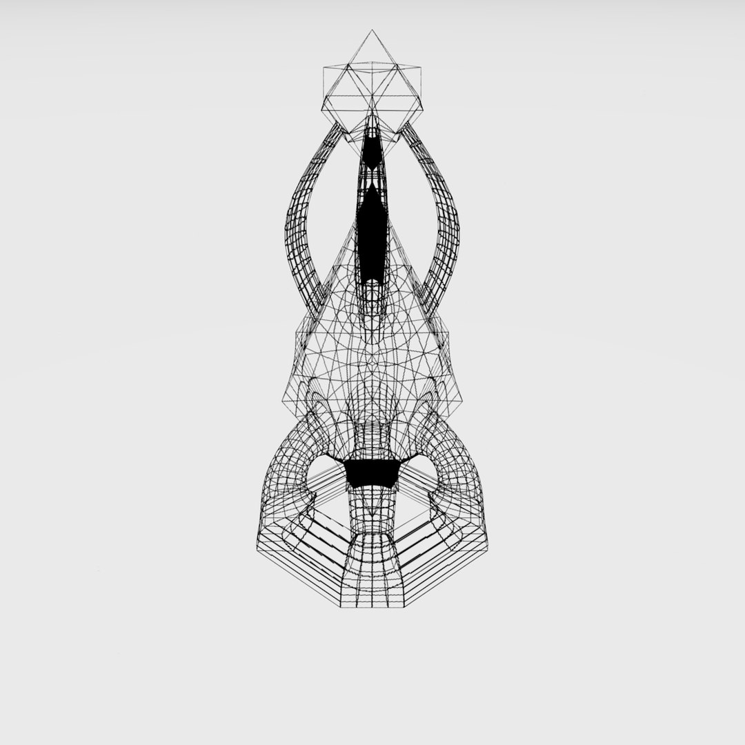 3d abstract chess queen lighting model