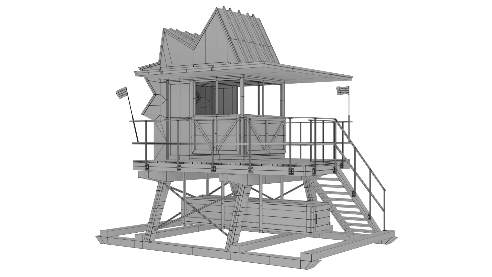 3D Lifeguard Tower - TurboSquid 2086271