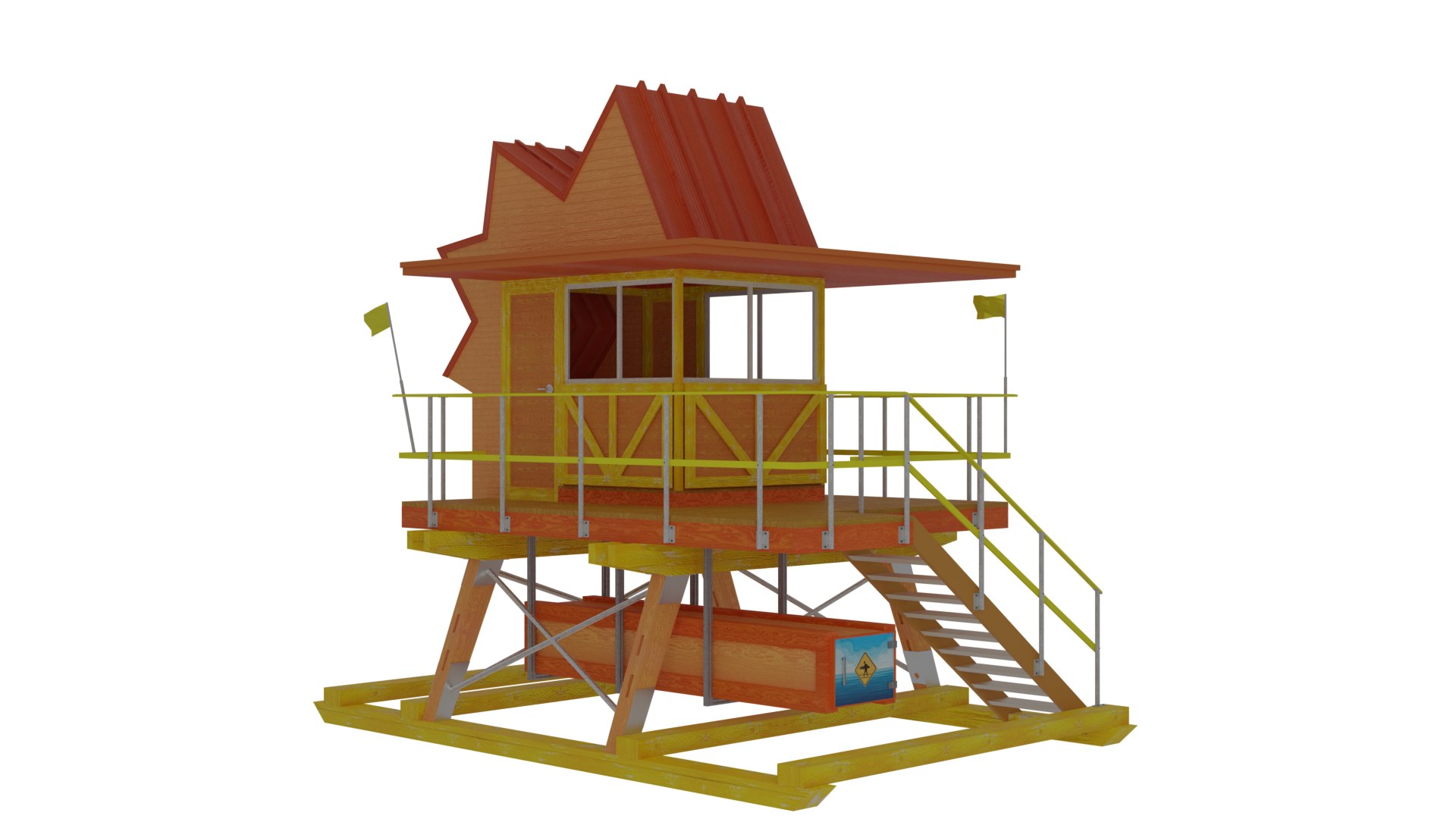3D Lifeguard Tower - TurboSquid 2086271
