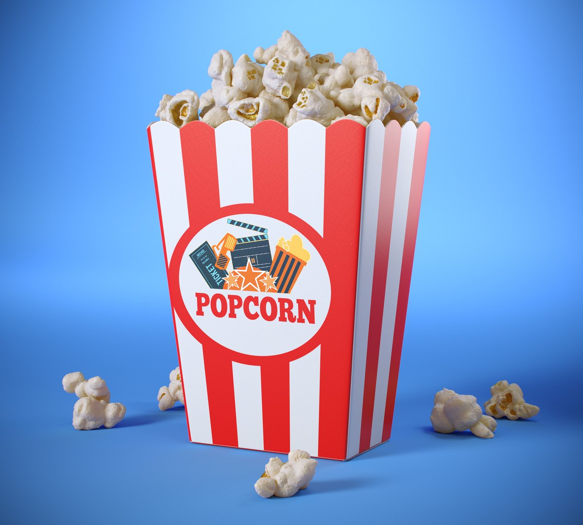 Popcorn Box 3D - TurboSquid 1557027