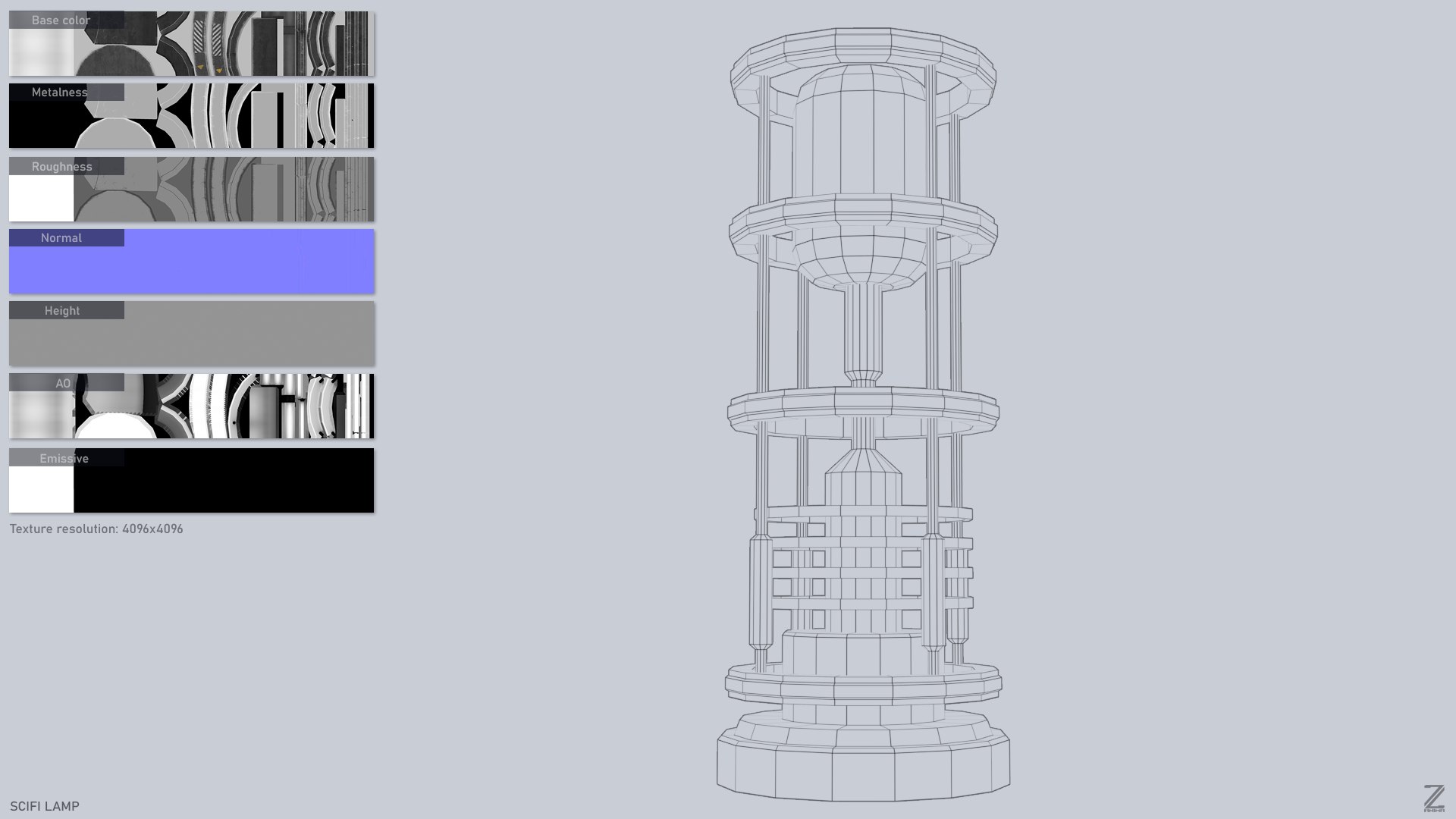Sci Fi Lamp Collection 3D Model - TurboSquid 2224824
