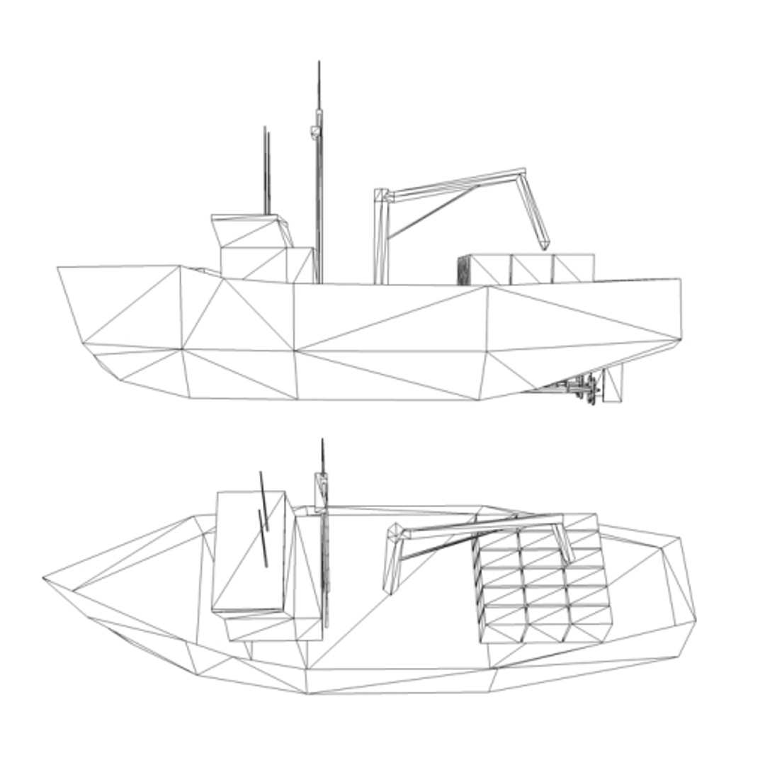 3d crab fishing boat