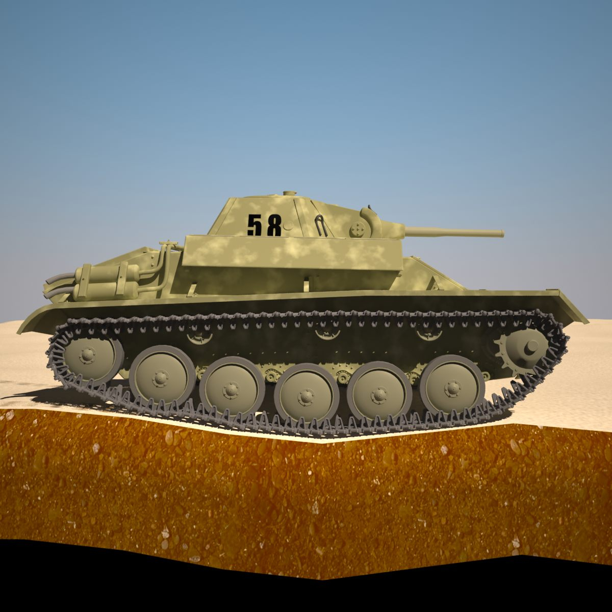 t-70 tank 3d model