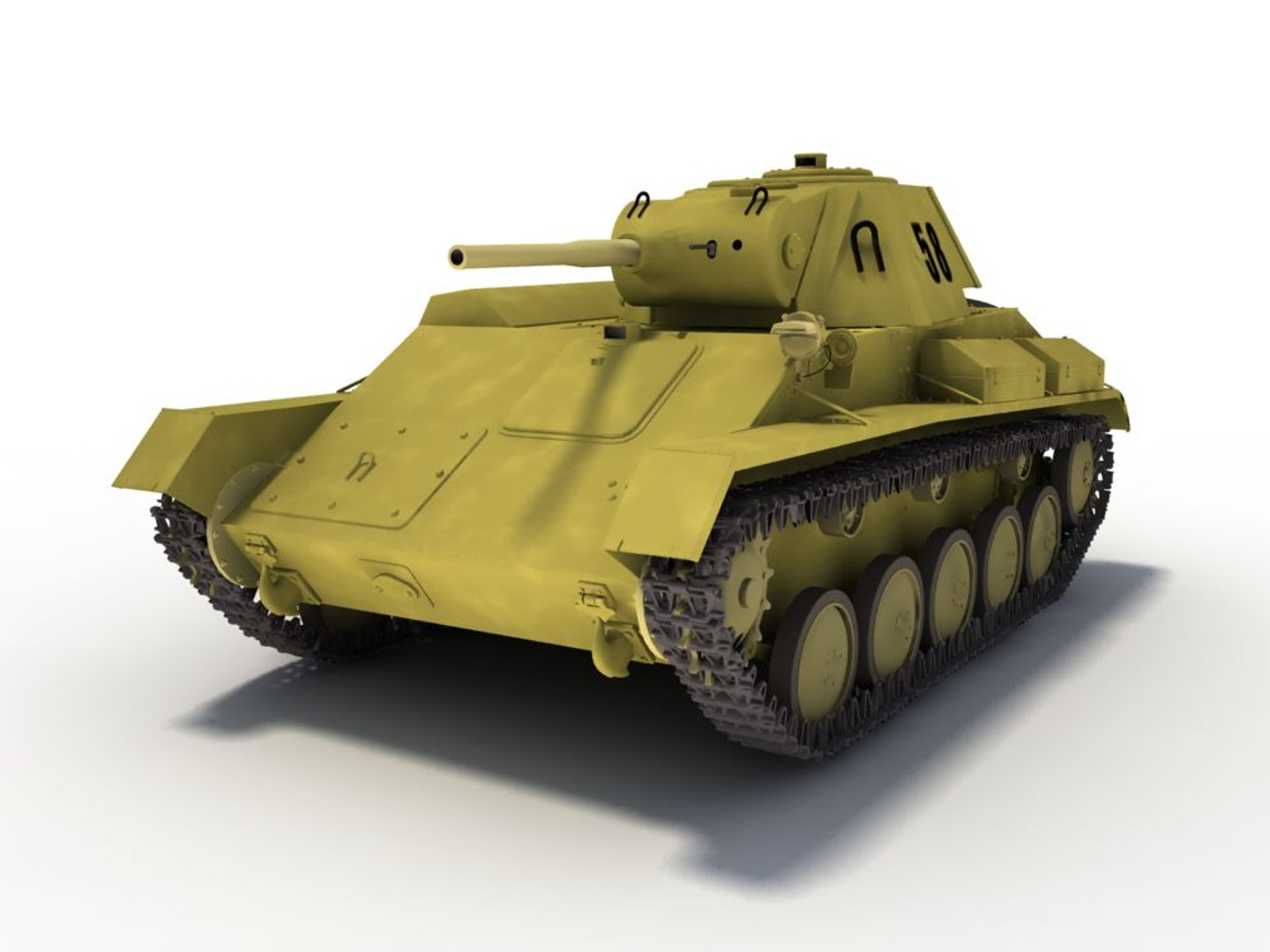T-70 Tank 3d Model