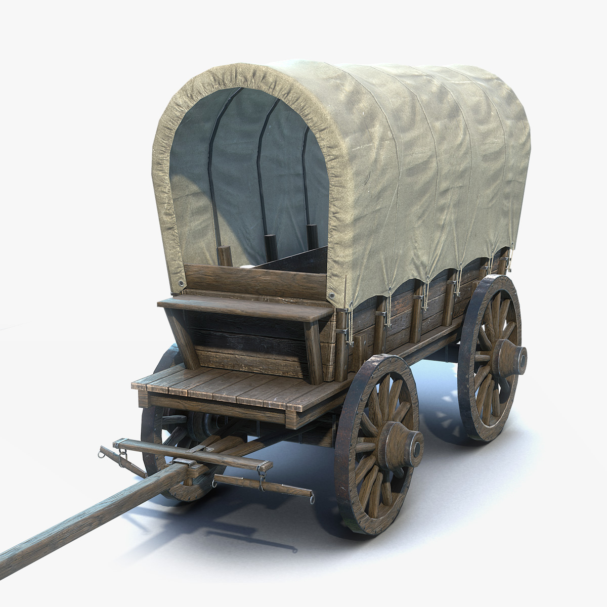 Low-poly covered wagon 3D model - TurboSquid 1270943