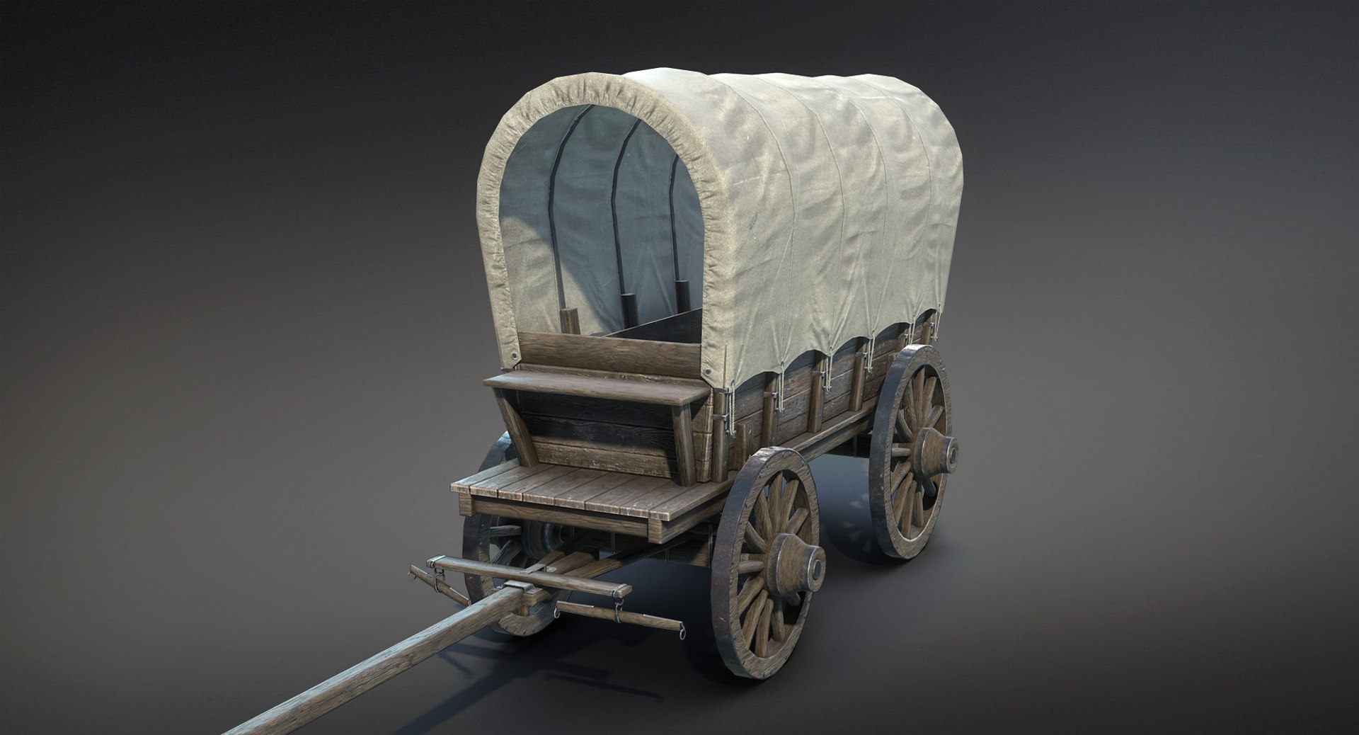 Low-poly Covered Wagon 3D Model - TurboSquid 1270943