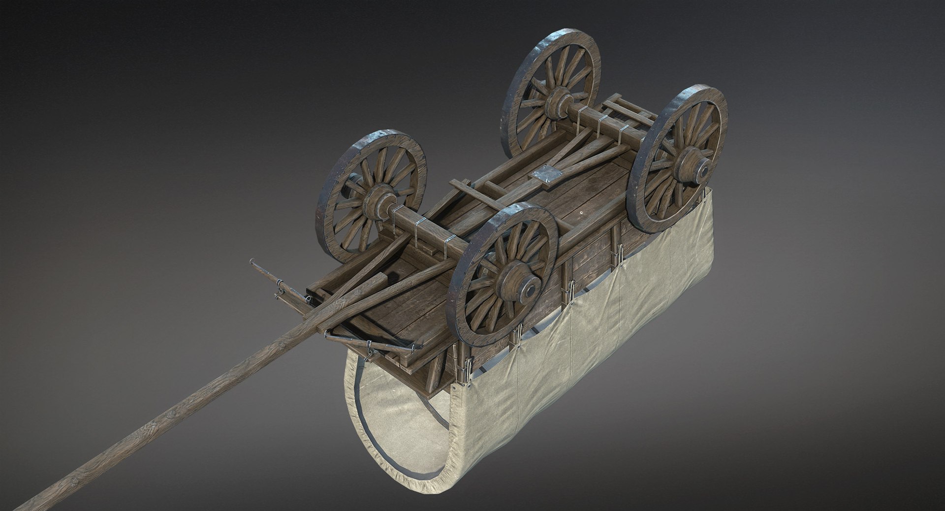 Low-poly Covered Wagon 3D Model - TurboSquid 1270943