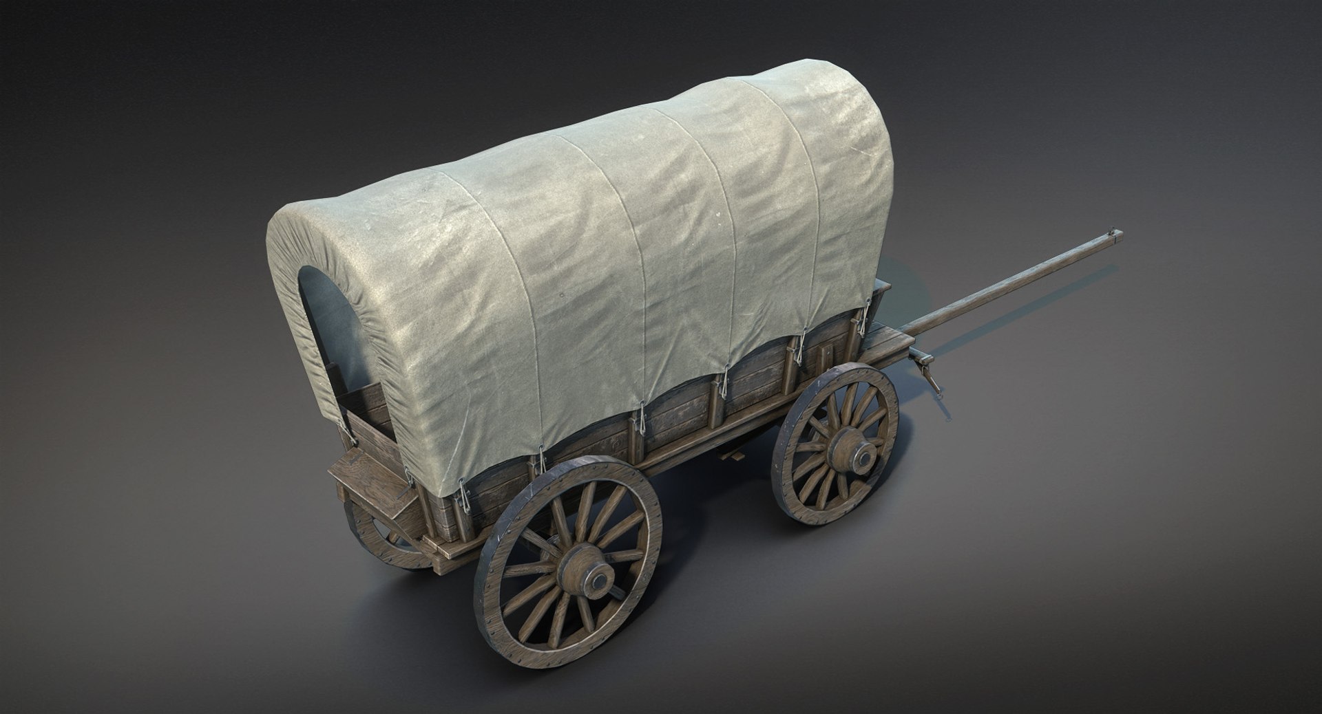 Low-poly Covered Wagon 3D Model - TurboSquid 1270943