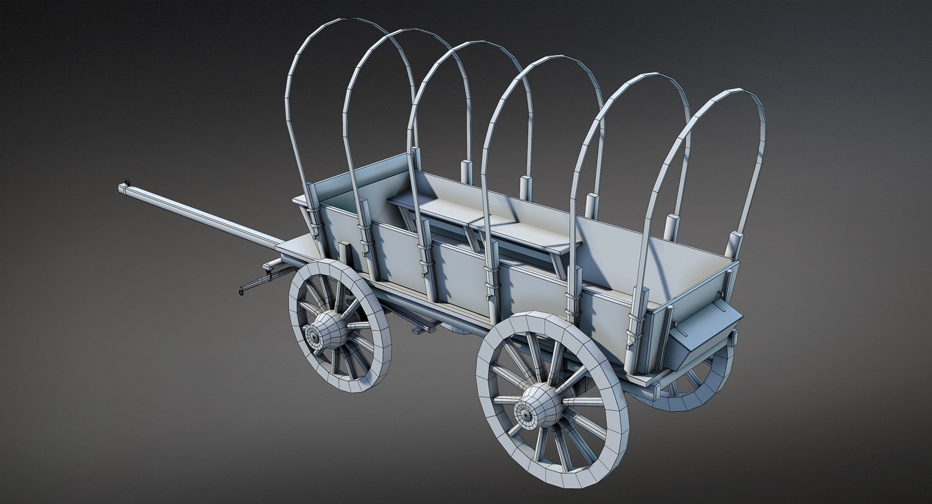 Low-poly Covered Wagon 3D Model - TurboSquid 1270943