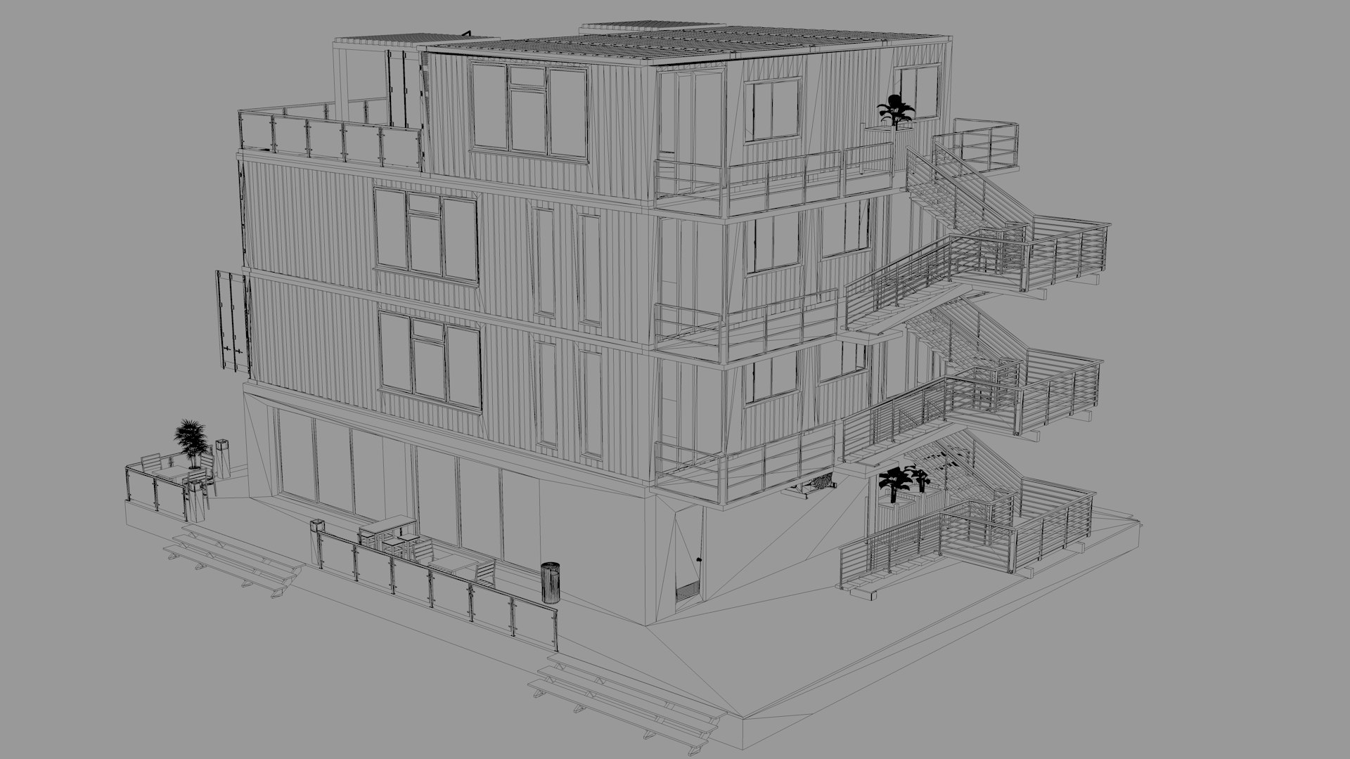 Container Residential Building 2 3D Model - TurboSquid 1772965