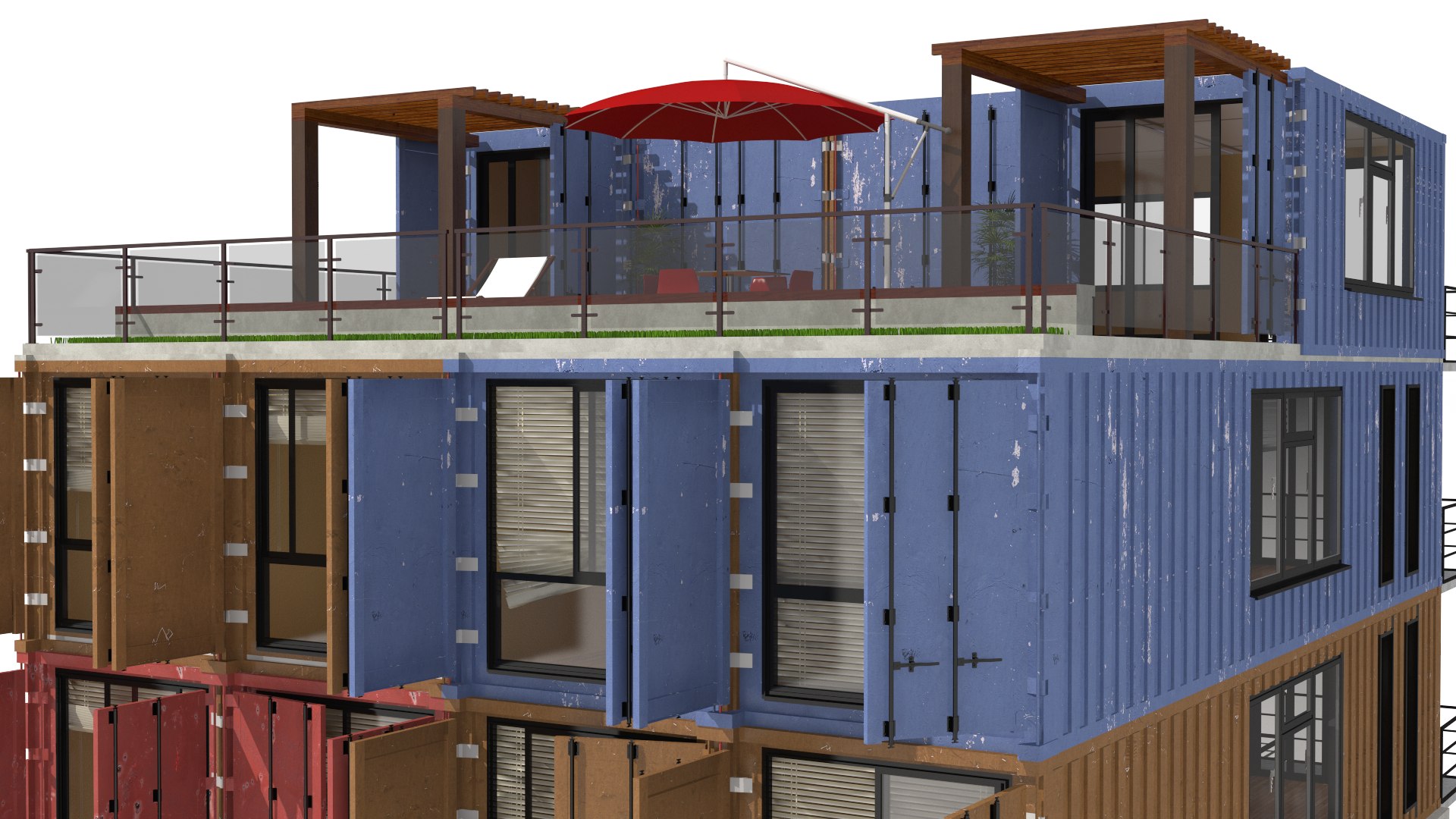 Container Residential Building 2 3D Model - TurboSquid 1772965
