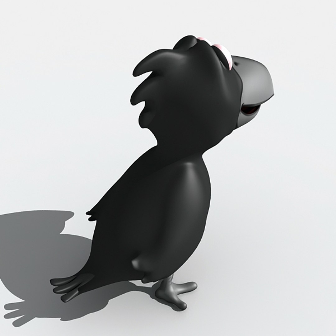 3d Model Cartoon Crow