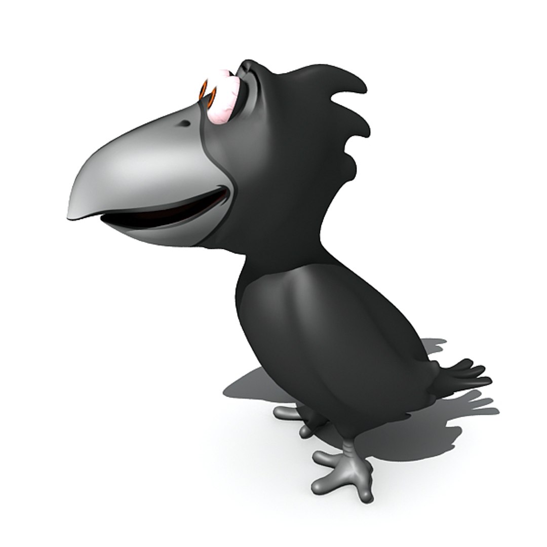 3d Model Cartoon Crow