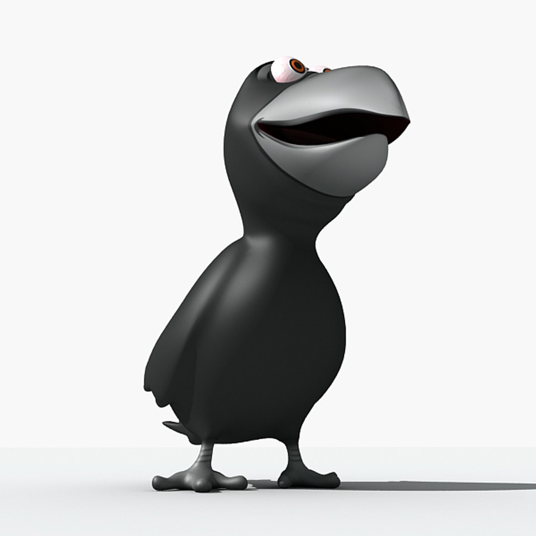 3d Model Cartoon Crow